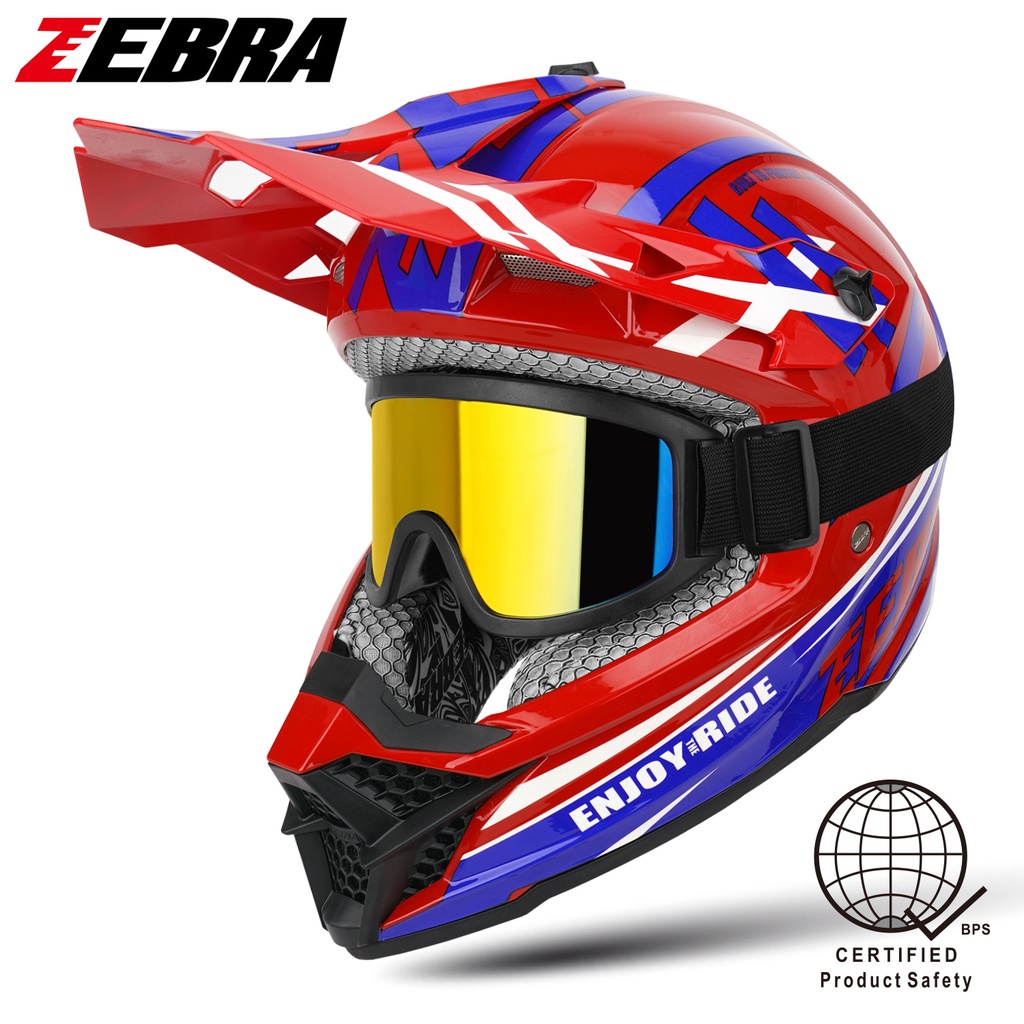 ZEBRA MX-399 #4 Motocross Full face Helmet Cross-Country Motorcycle ...