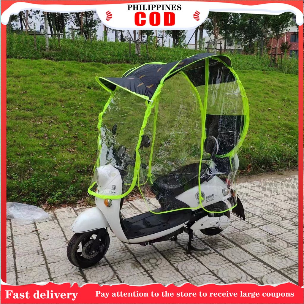 Electric Motorcycle Canopy with Side Curtains, Fully Enclosed Electric ...