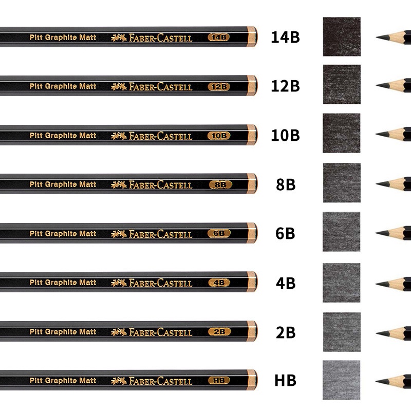 12Pcs Matte Sketch Pencil Faber-Castell Painting Art Graphite Pencils ...