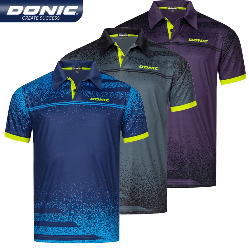 Original Donic Blue Sport Polo Table Tennis T-shirt Clothes Sportswear ...