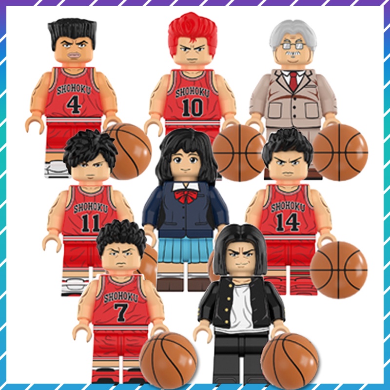 4.5CM Slam Dunk Assembled Building Blocks/Basketball Blocks Minifigures ...