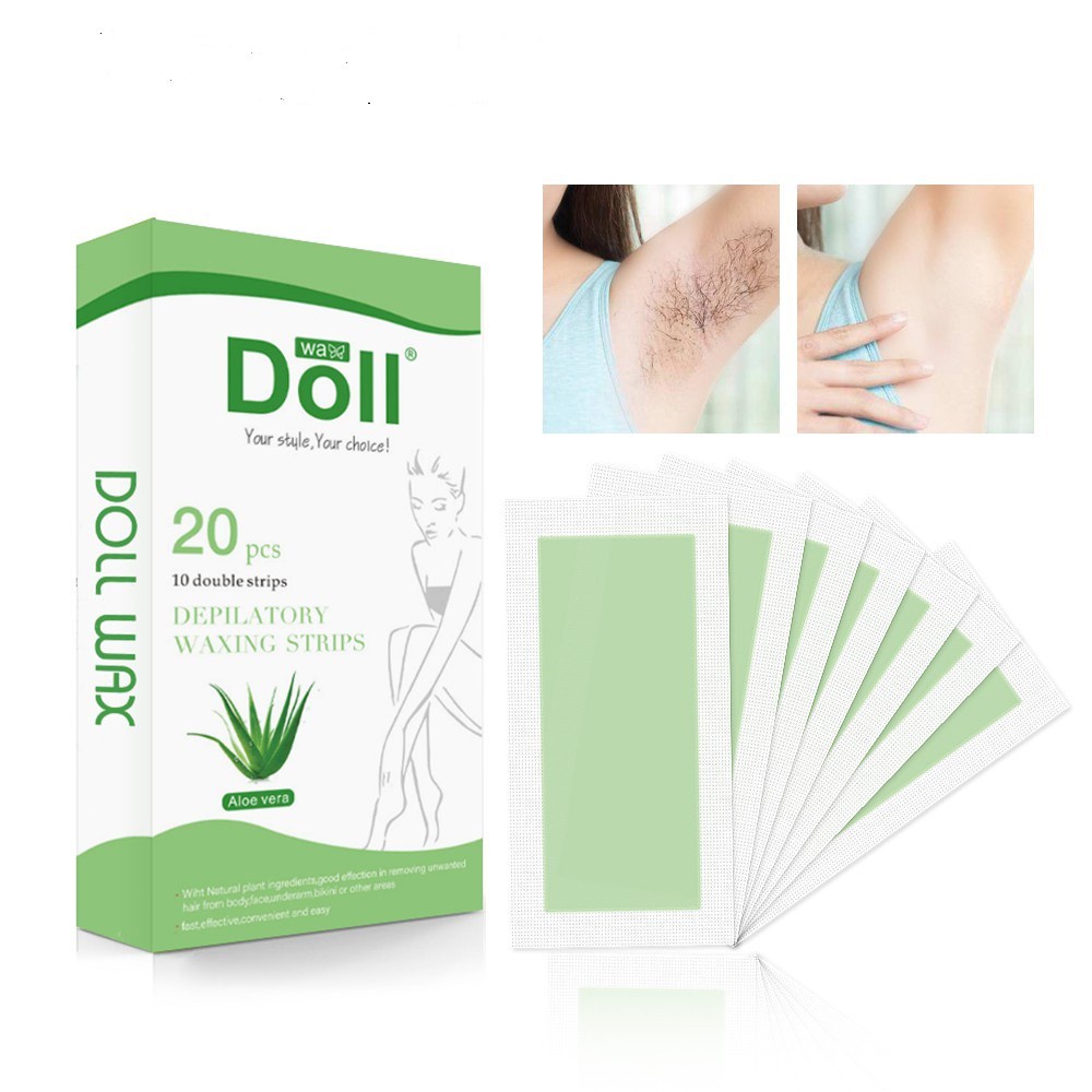 20Pcs/Box Painless Hair Removal Wax Strips Papers Hair Removal Tool ...