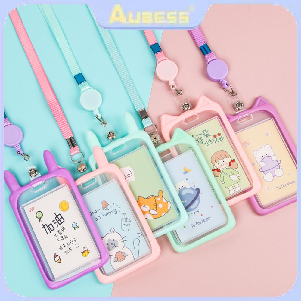 Cute Card Set Student Cartoon Bus Brake Work Permit Transparent Latch ...