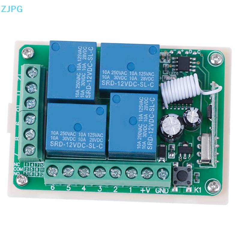 ZJPG> DC 12v 10a 433mhz 4ch wireless relay rf remote control switch ...