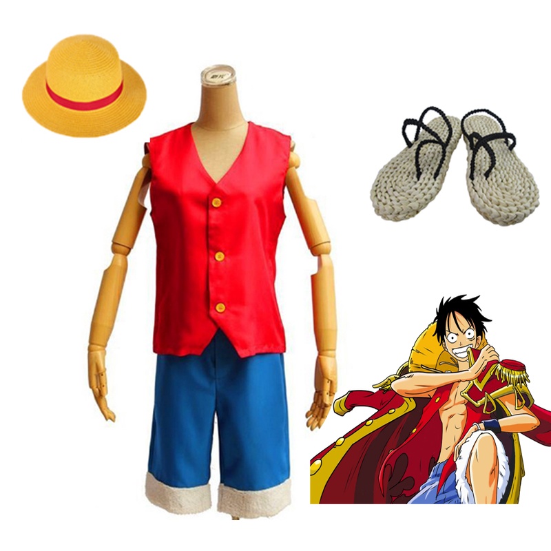 One Piece Monkey D. Luffy Anime Cosplay Costume Adult Man Woman Child ...