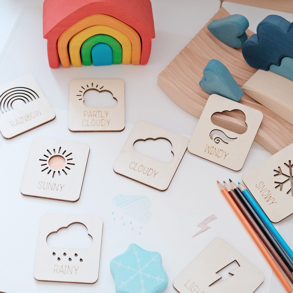 Montessori Weather Awareness Wooden Set Children's Preschool Education ...