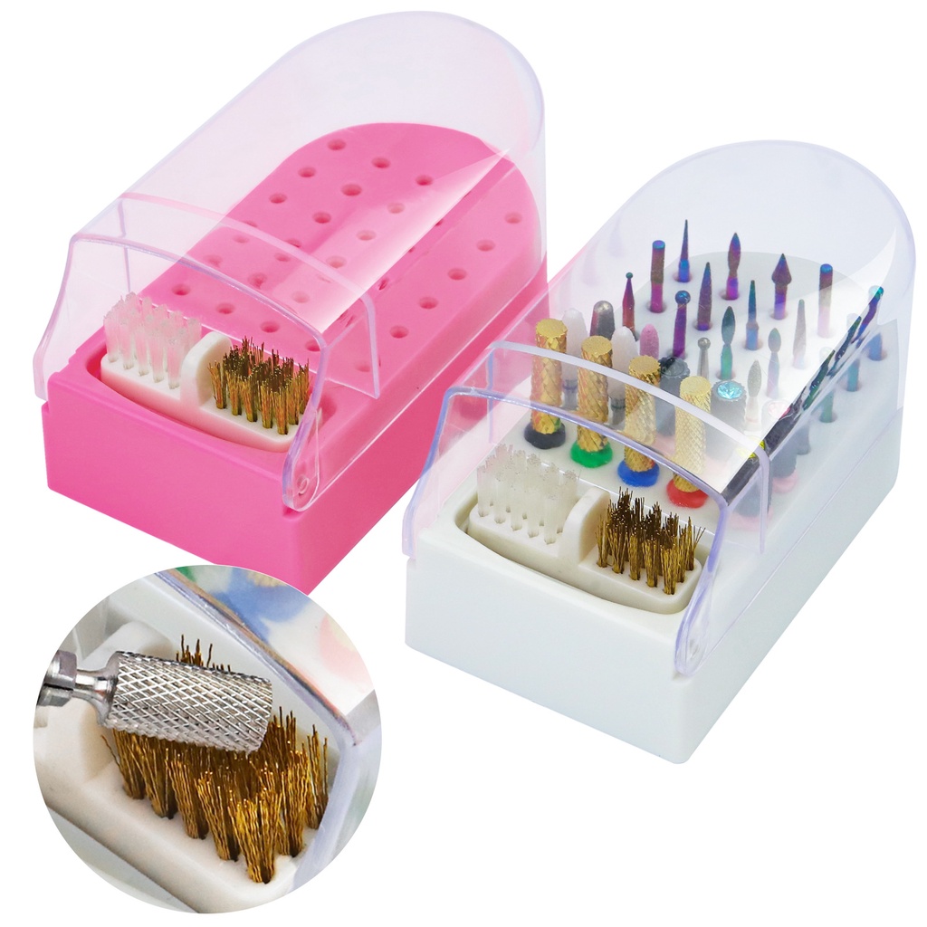 30 Hole Nail Grinding Head Portable Storage Box (with cleaning brush ...
