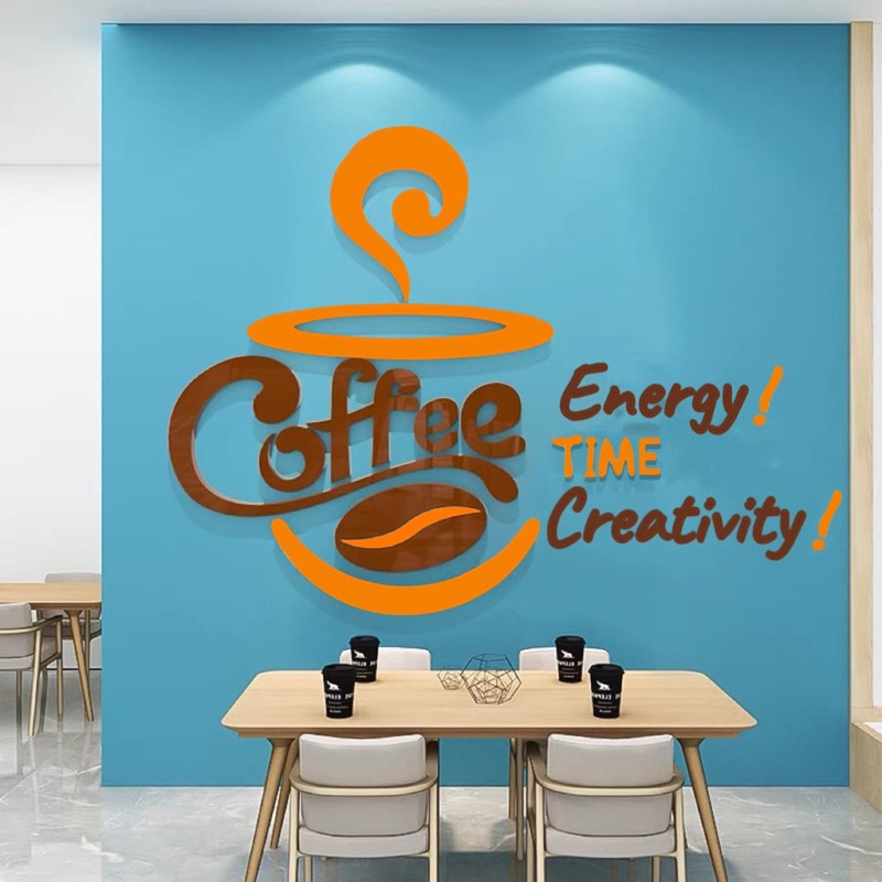 Mica Wall Murals Stickers Embossed Coffee Cups Decorated Cafes, Milk ...
