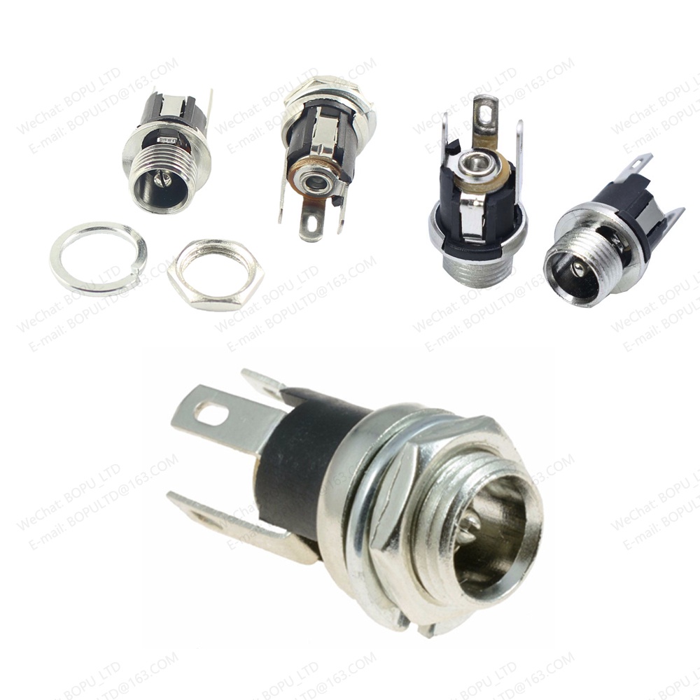 10pcs 5.5x2.1mm DC Socket With Nut DC Power Jack Socket Female Panel ...