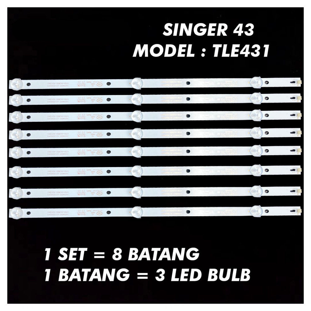 TLE431 SINGER 43" LED TV BACKLIGHT(LAMPU TV) SINGER 43 INCH LED TV ...