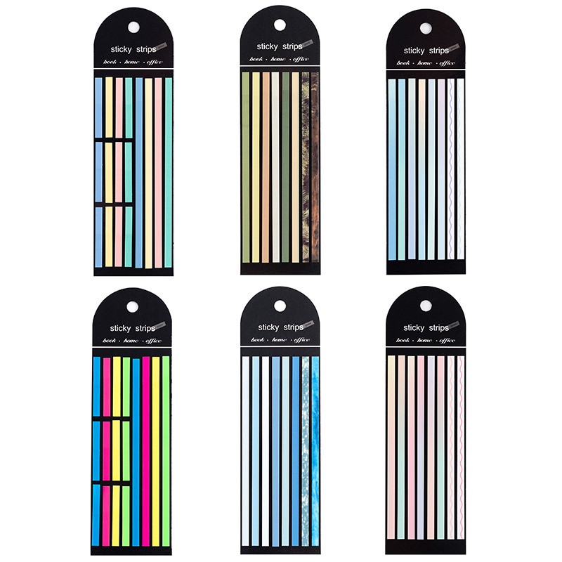 Pet Ultra-Slim Long Strip Solid Color Index Notes Sticky Notes Macaron ...