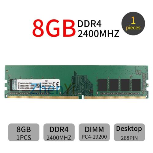 New For Kingston 8GB DDR4 2400MHz PC4-19200 KVR24N17S8/8 DIMM Desktop ...