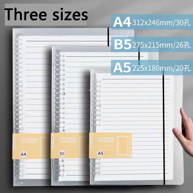 Loose Leaf Notebook 60 Sheets A5/B5/A4 Removable Refill Papers Notepads Diary Planner Office ...