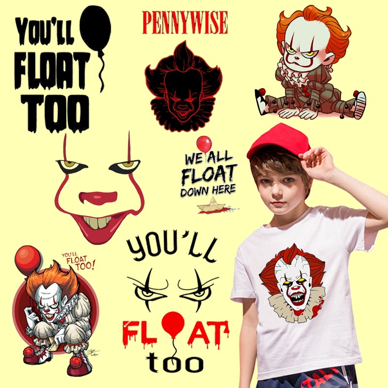 Pennywises Heat Transfer Stickers You'll Float Too T-Shirt DIY ...
