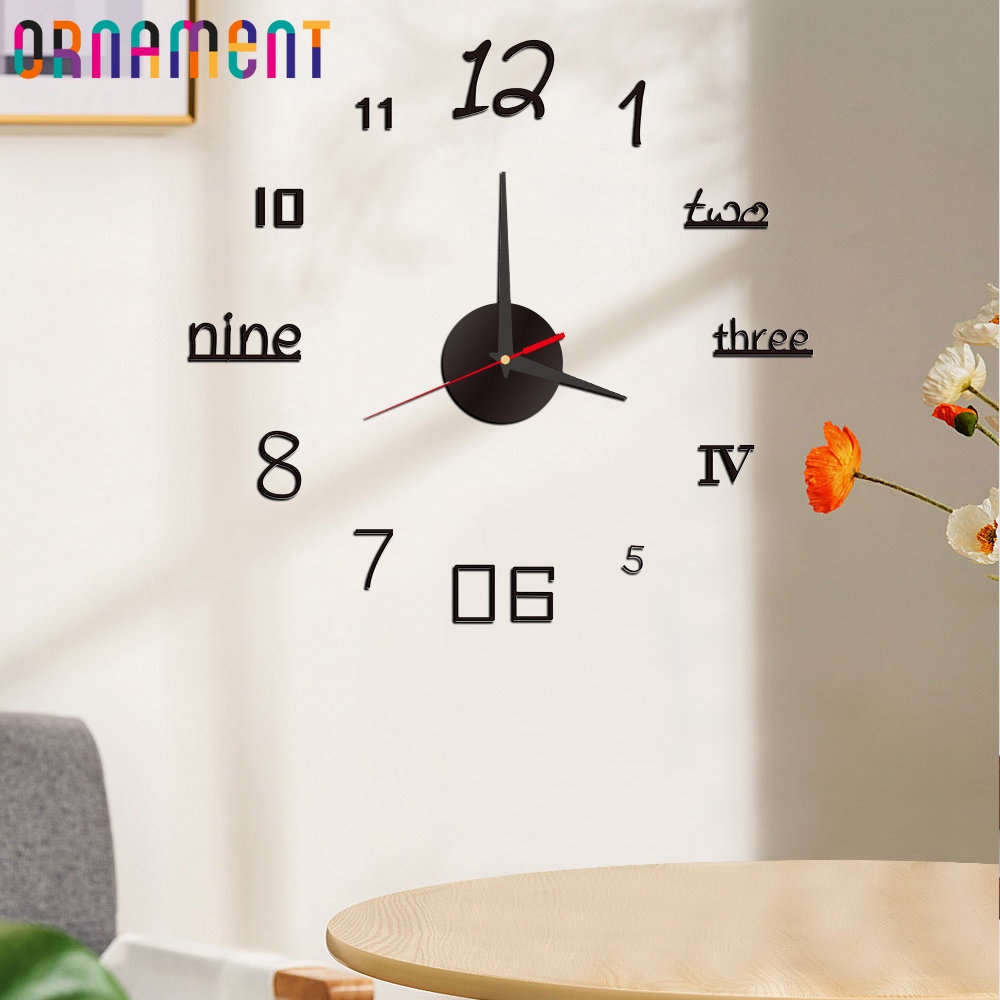 AA Battery Digital Clocks Decals Modern Interior DIY Mural Decor Punch ...
