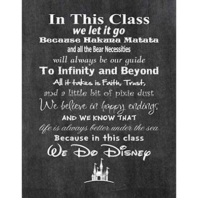In This Class We Do Disney Art Print School Teacher Wall Décor Class ...