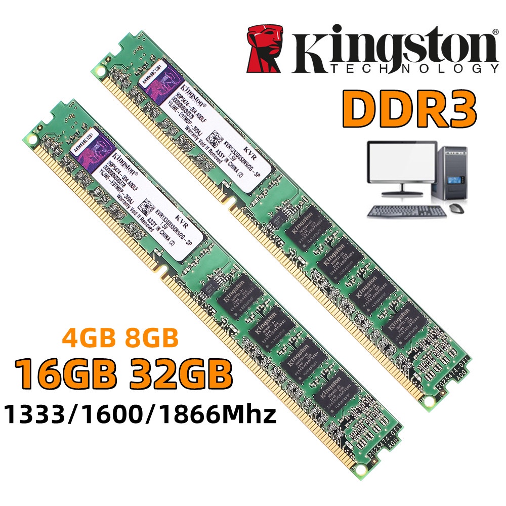 【100% Brand】Kingston PC RAM 4GB 8GB 16GB 32GB DDR3 1333/1600/1866MHZ ...