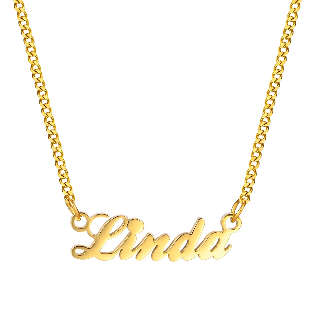 Vnox Gold Plated Personalized Name Necklace Dainty Name Necklace ...