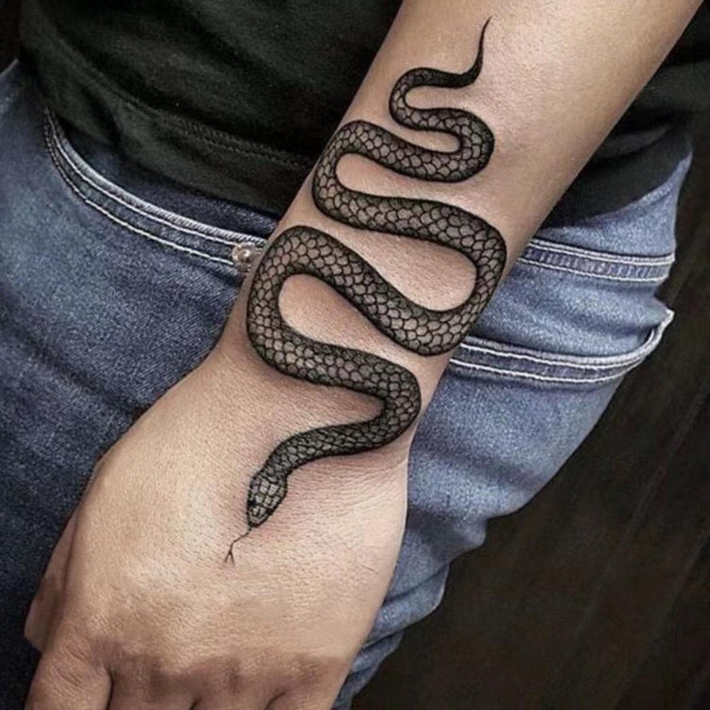 Snake Tattoo Sticker Waterproof Men and Women Temporary Tattoo | Shopee ...