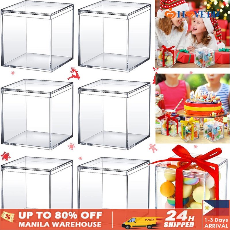 Square Transparent Box Acrylic Box with Lid Food Candy Storage Box ...