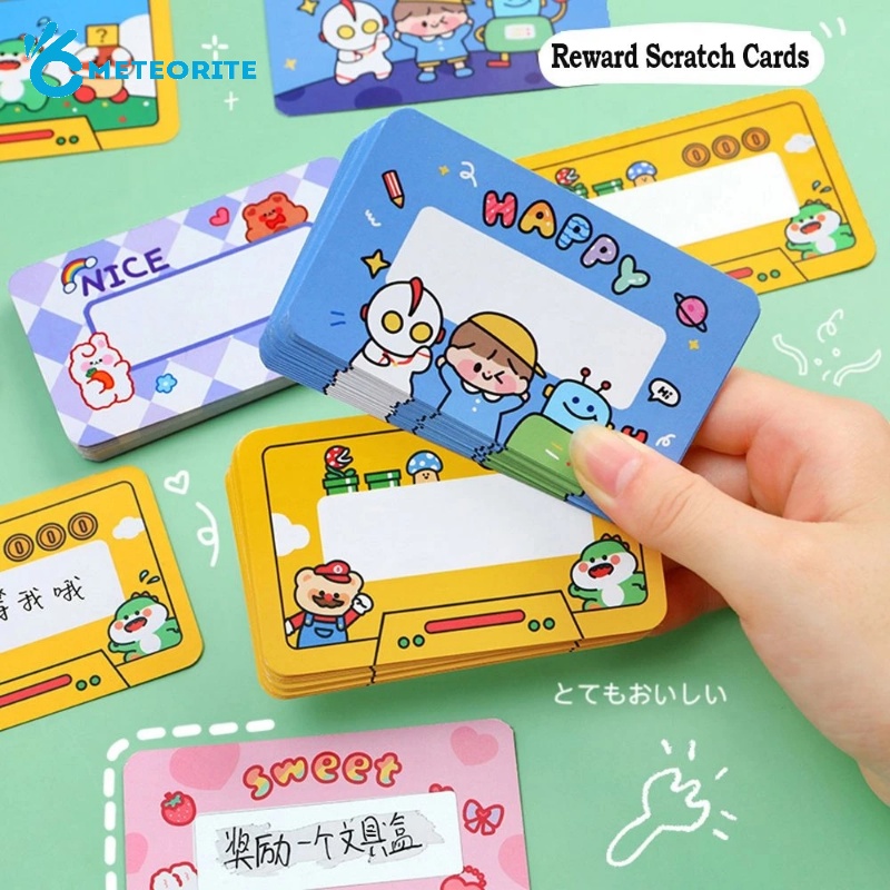 Cartoon Reward Scratch Card Kindergarten Lucky Draw Card/ Classroom ...