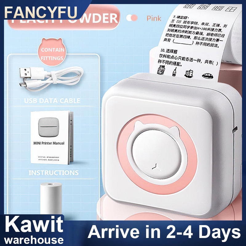 Bluetooth Thermal Printer Photo Printers Receipt Sticker Label Paper ...