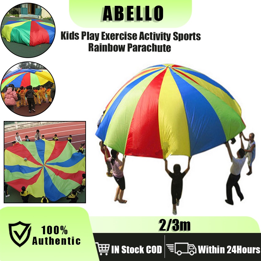 Oxford Fabric Rainbow Parachute Toy Kids Play Outdoor Sports Early ...