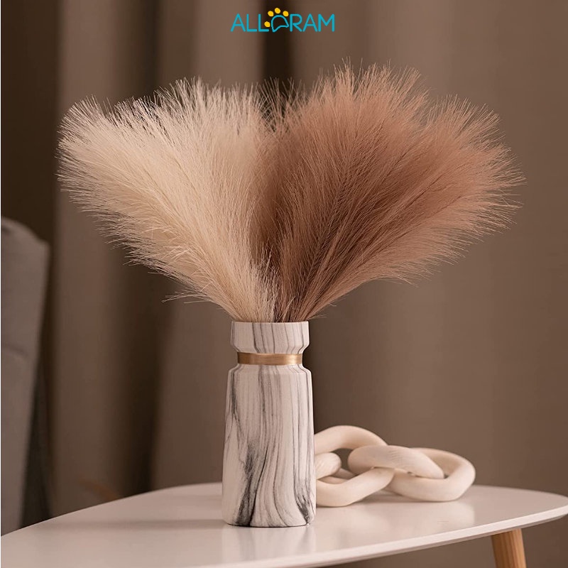 Alldram 10PCS Faux Pampas Grass 56cm Artificial Fake Flower Bulrush ...