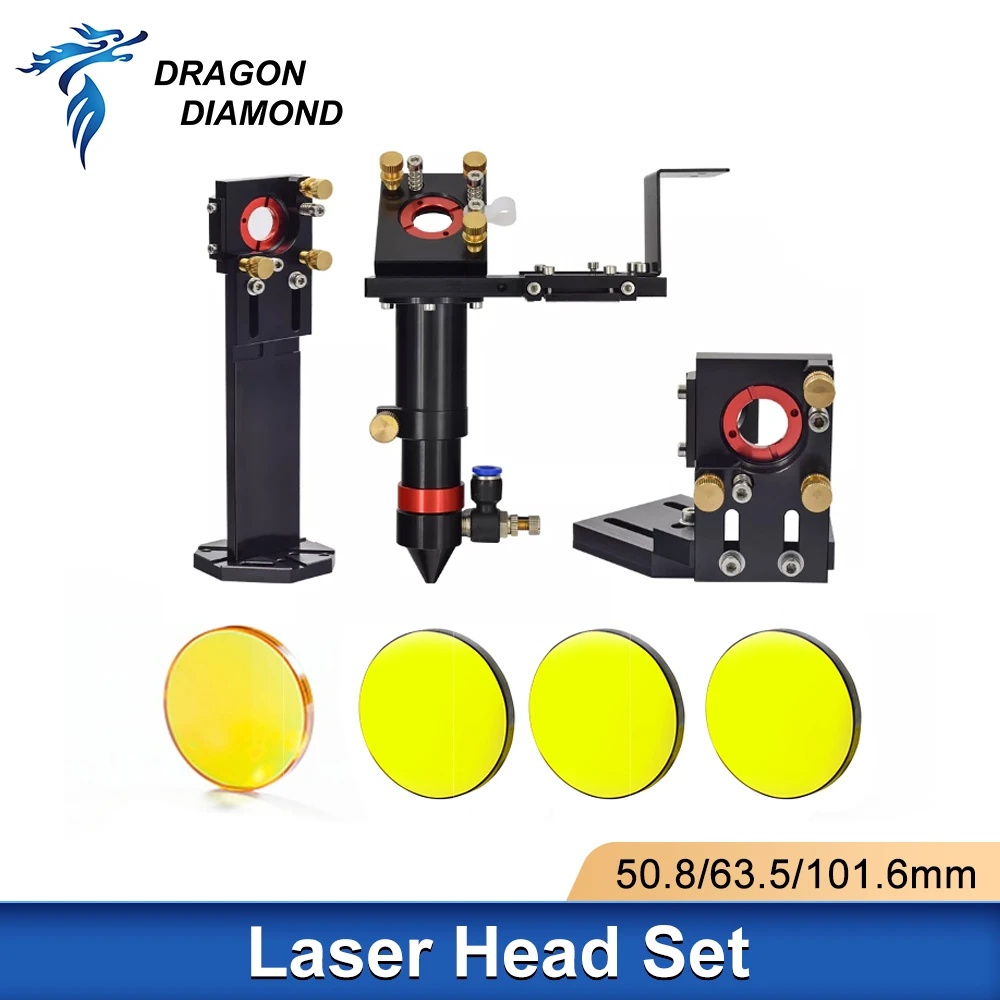 E Series Co2 Laser Head Set 50.8/63.5/101.6mm Dia.20mm Focusing Lens+3 ...