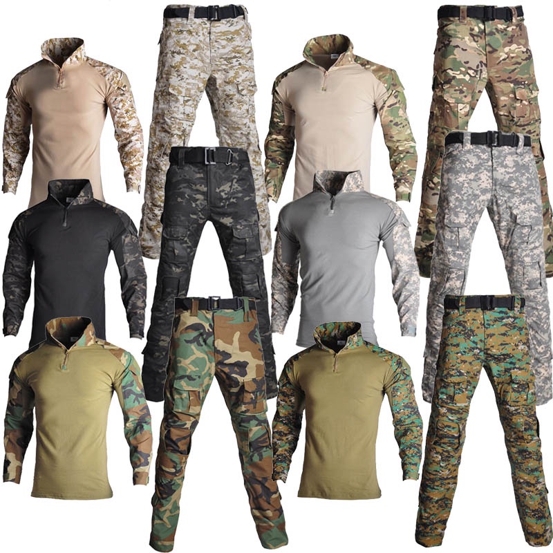 Men's Uniform Shirt + Pants Outdoor CS Suit Jungle Train Clothing ...