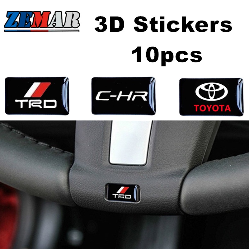 10Pcs 3D Stickers Steering Whee Door Window Switch Button Badge ...