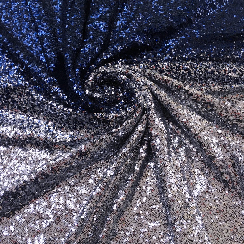 11 Colors Gradient Color Sequin Fabric Fabric Dark Sapphire Blue Black ...