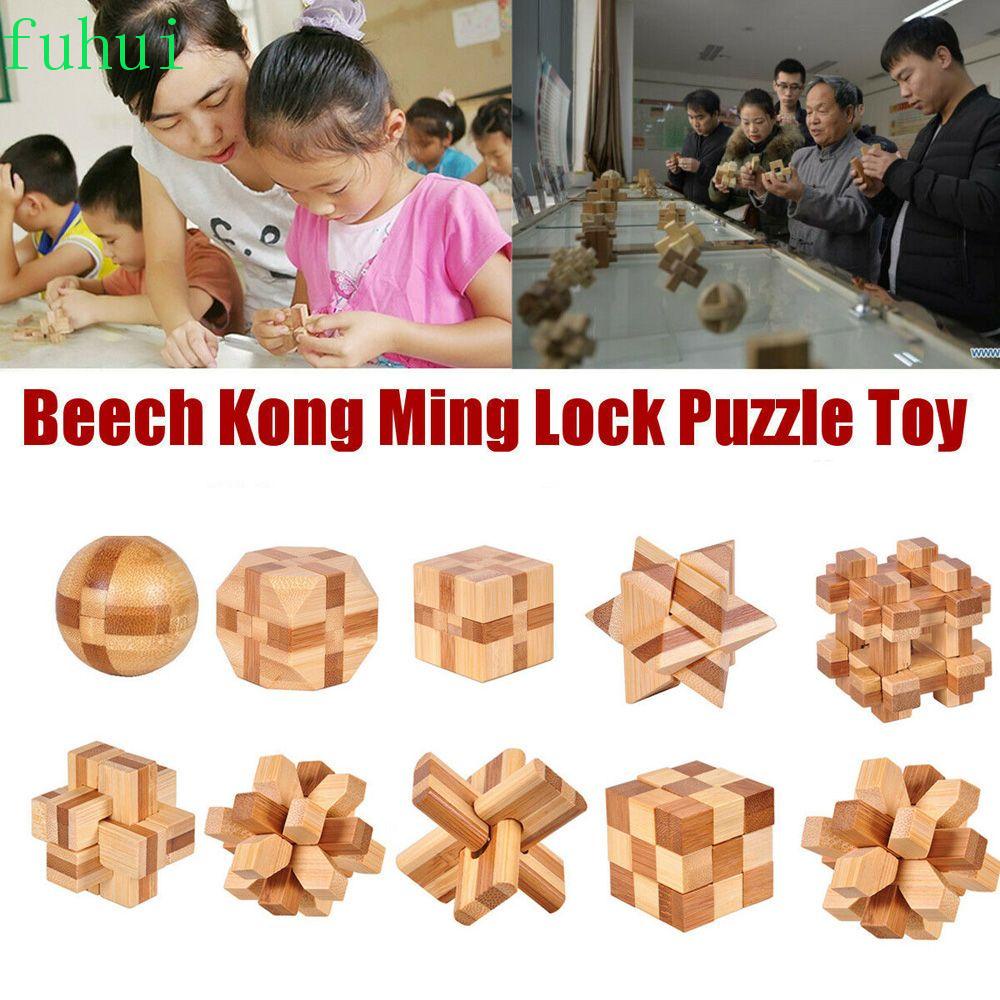 FUHUI Kong Ming Lock 3D Bamboo Game IQ For Adults Kids Children Classic ...