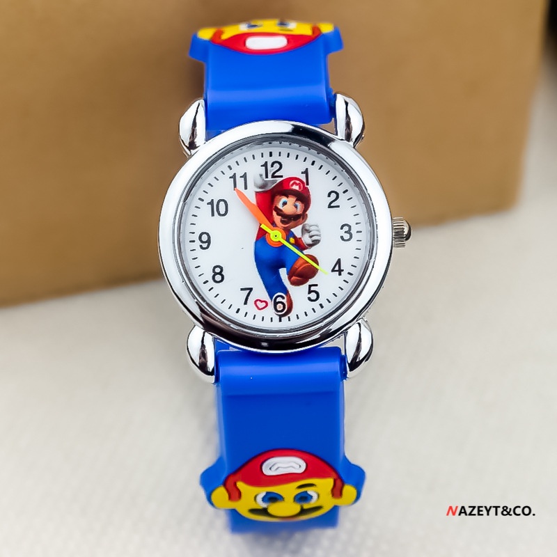 3d Mario Silicone Kid Cartoon Watch Elementary School Children Quartz ...
