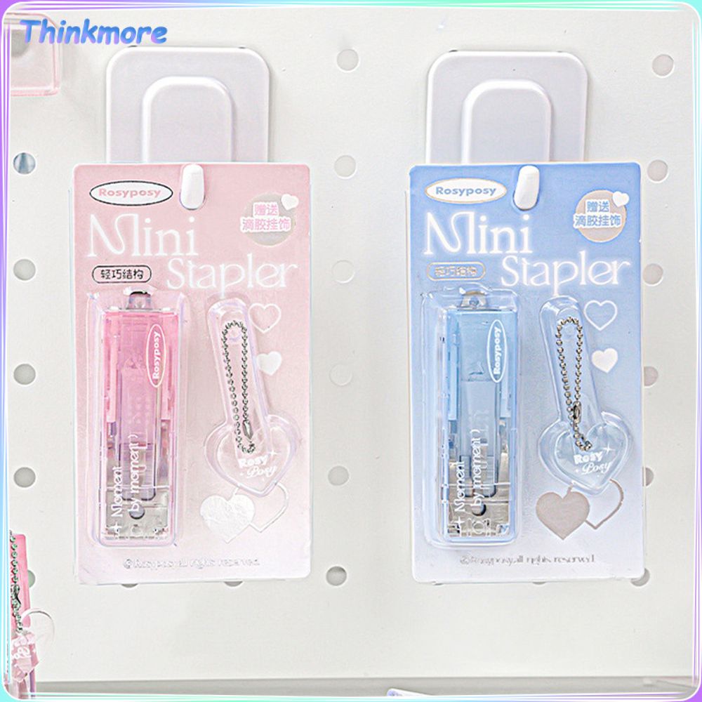 Mini Stapler Transparent Gradient Color Binding Stapler With Pendant ...