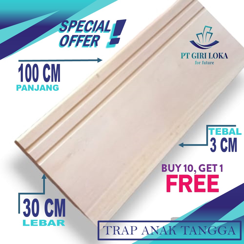 KAYU Mahogany Wooden Trap Step Board Size 30x100 cm Already Shaved and ...