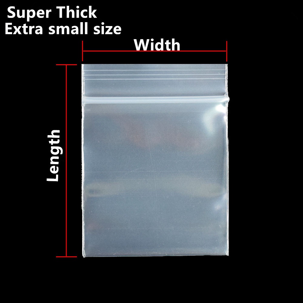 1000pcs/Lot Small More Thicker PE Ziplock Bag All Clear Ring Crystal ...