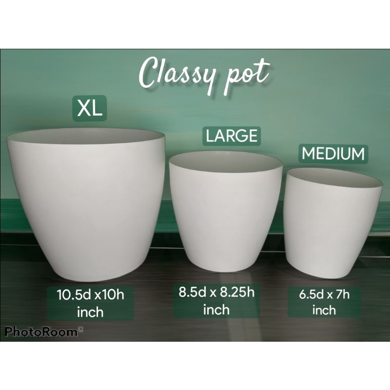 HMS | White yayamanin pots (classy pot) white medium to XL Pearl wave ...