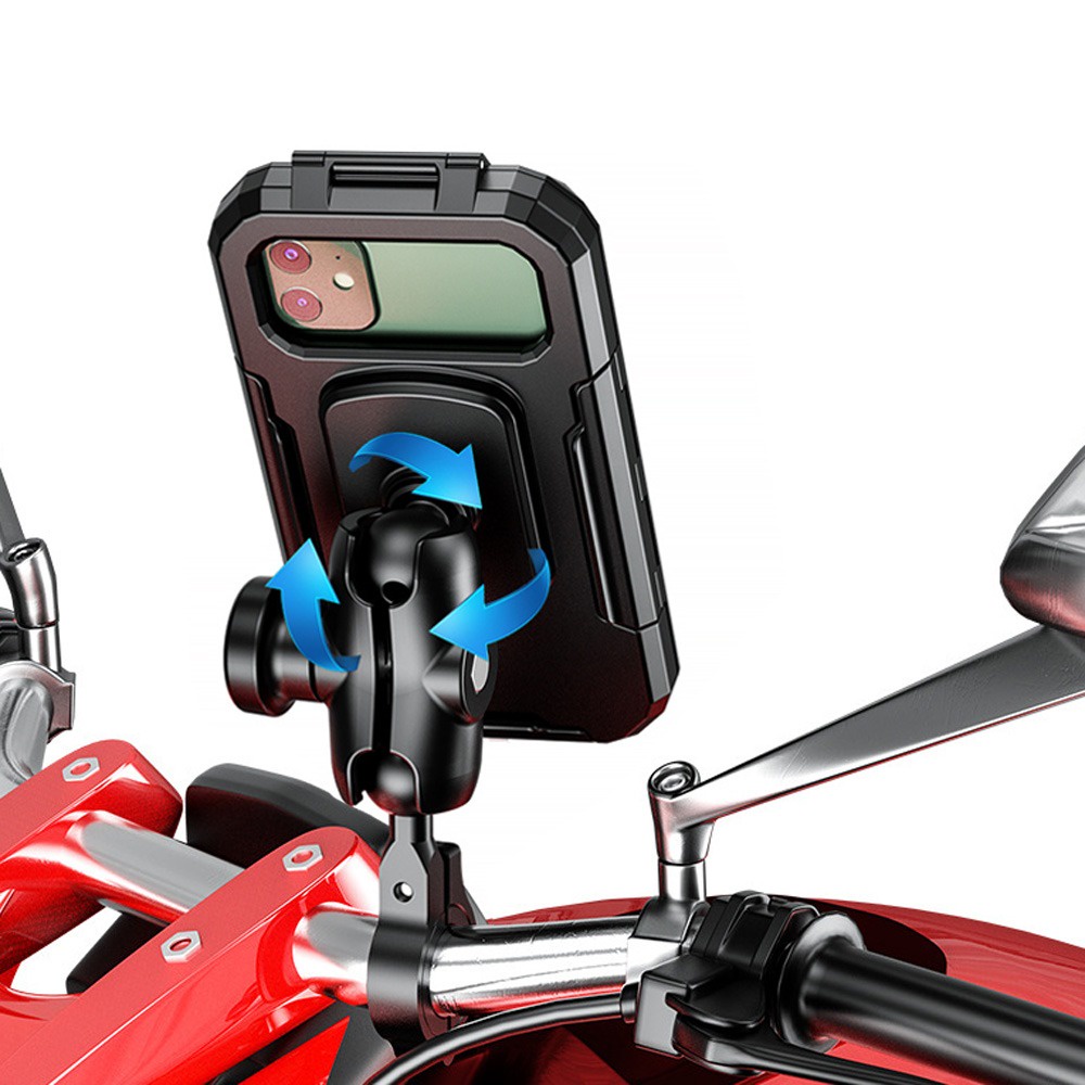 Waterproof Motorcycle Phone Holder 360 Rotation Bike Phone Mount with ...