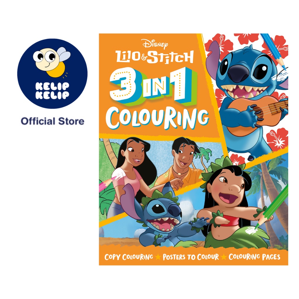 Disney Lilo & Stitch 3 in 1 Colouring Book With Guide & Posters for ...