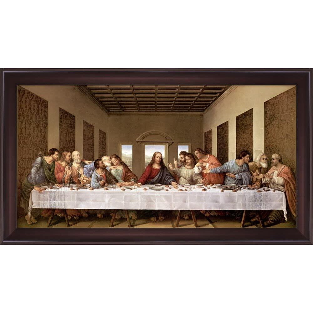 Leonardo Da Vinci's Frame-encrusted Art Print Wall Painting Wide Cherry ...