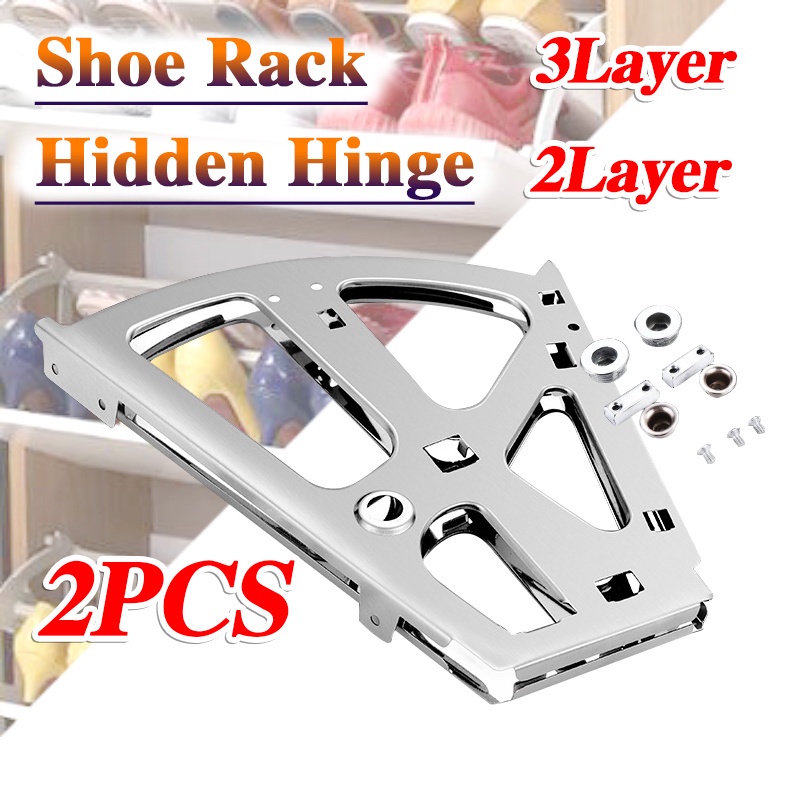 2Pcs Shoe Cabinet Hinges Steel 304 Shoe Rack Shelf Flip Rack Hardware ...