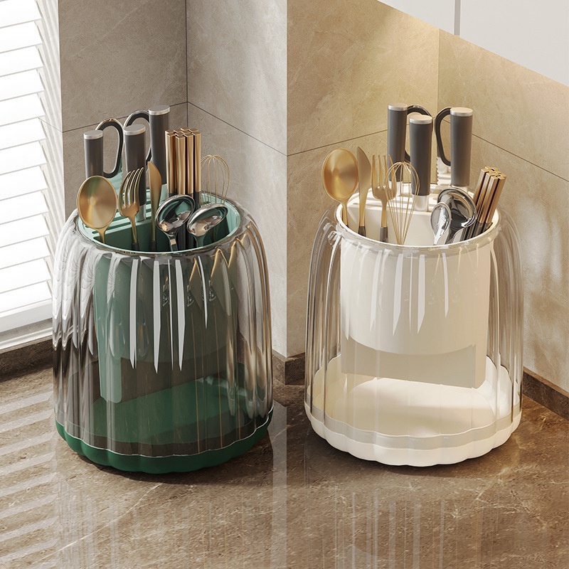 360° Rotating Kitchen Utensils Organiser Knife Holder Knife Storage ...