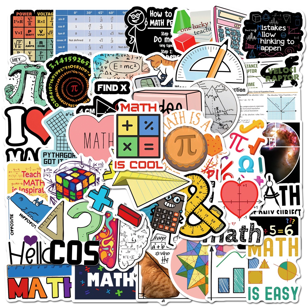 Funny Science & Math Art Series 01 Stickers 50Pcs/Set Kids Rewards ...
