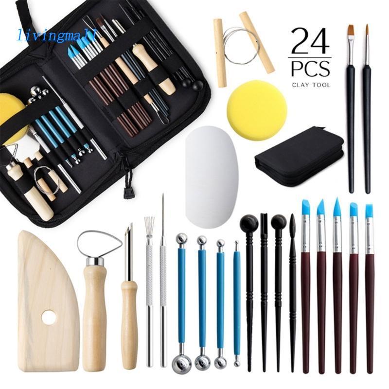 LIVI 24Pieces Set Of Clay Tools Set Clay Sculpting Tools Set Polymer ...