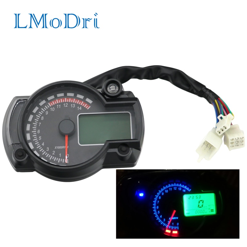LMiDri Motorcycle Digital speedometer LCD Gauge Speedometer Tachometer ...