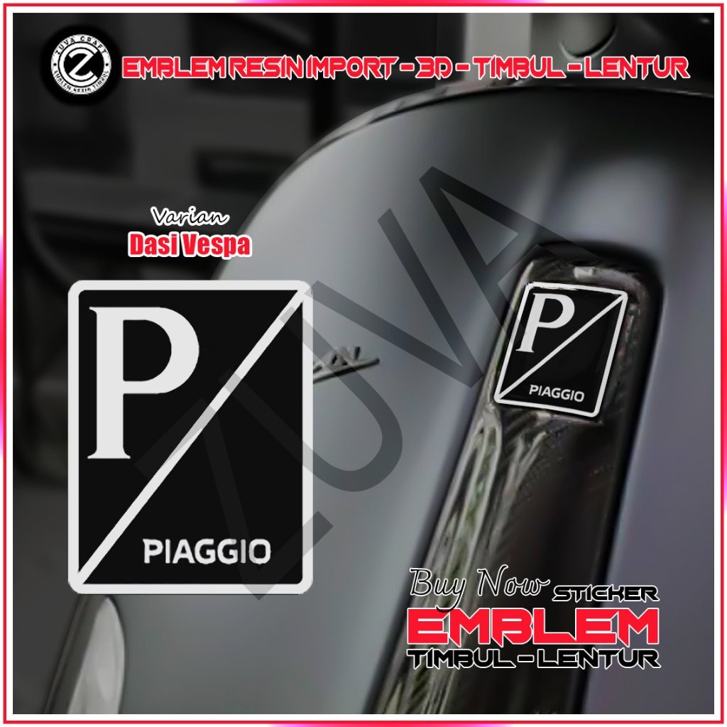 VESPA EMBLEM STICKER PIAGGIO LOGO BLACK RAISED EMBLEM VESPA STICKER ...