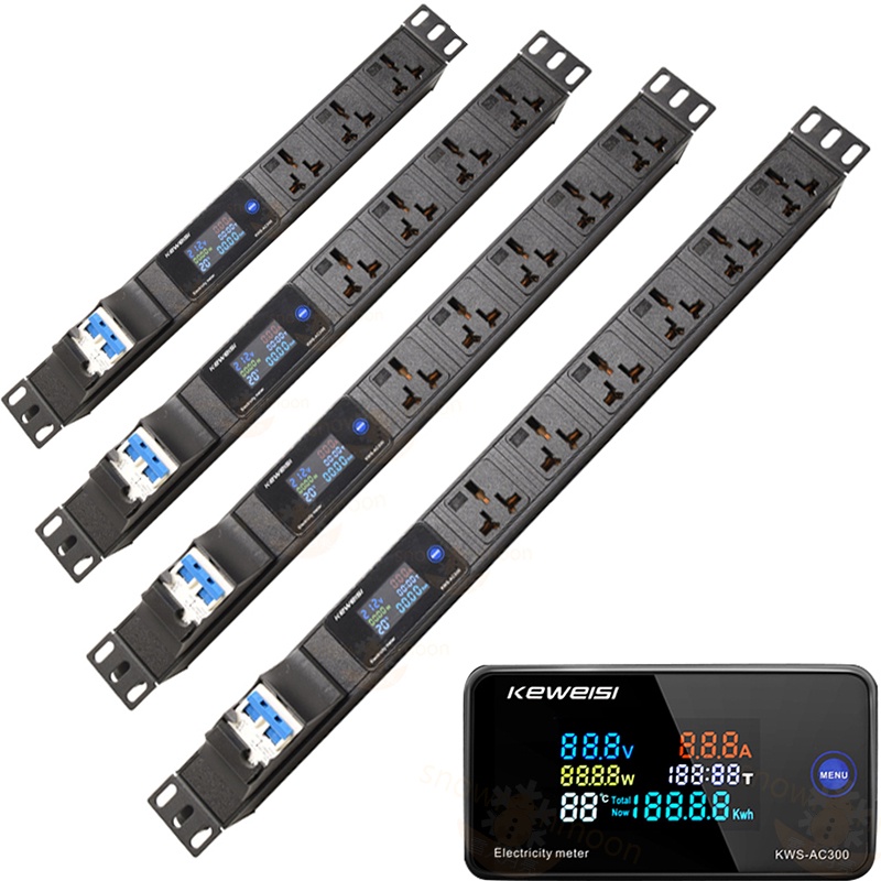 Multifunctional digital display watch with air switch PDU power distribution unit socket 16A ...