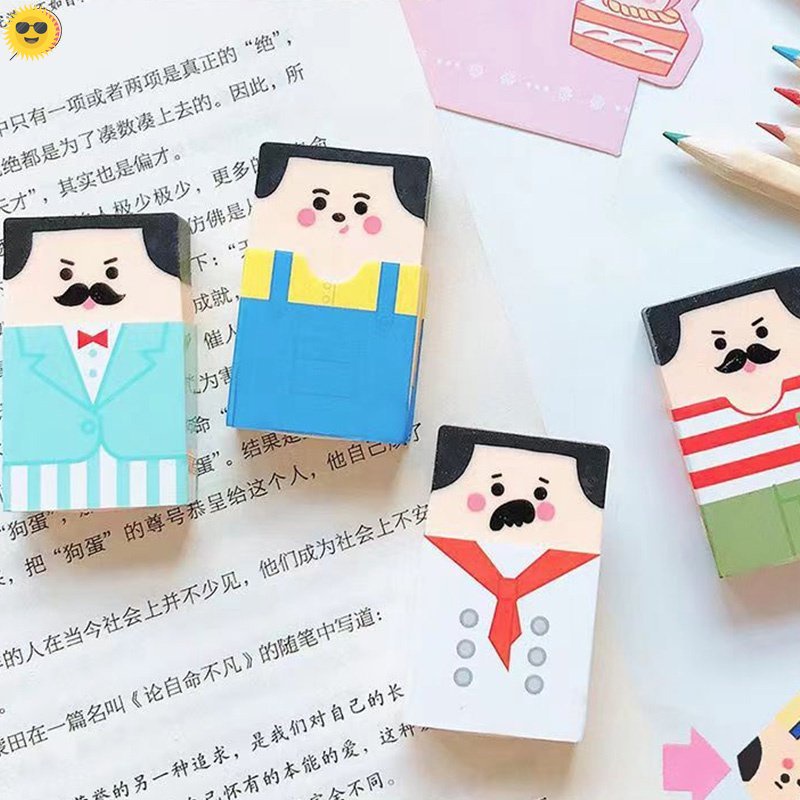 Creative Pencil Eraser Baldness Old Man Eraser Student Stationery ...