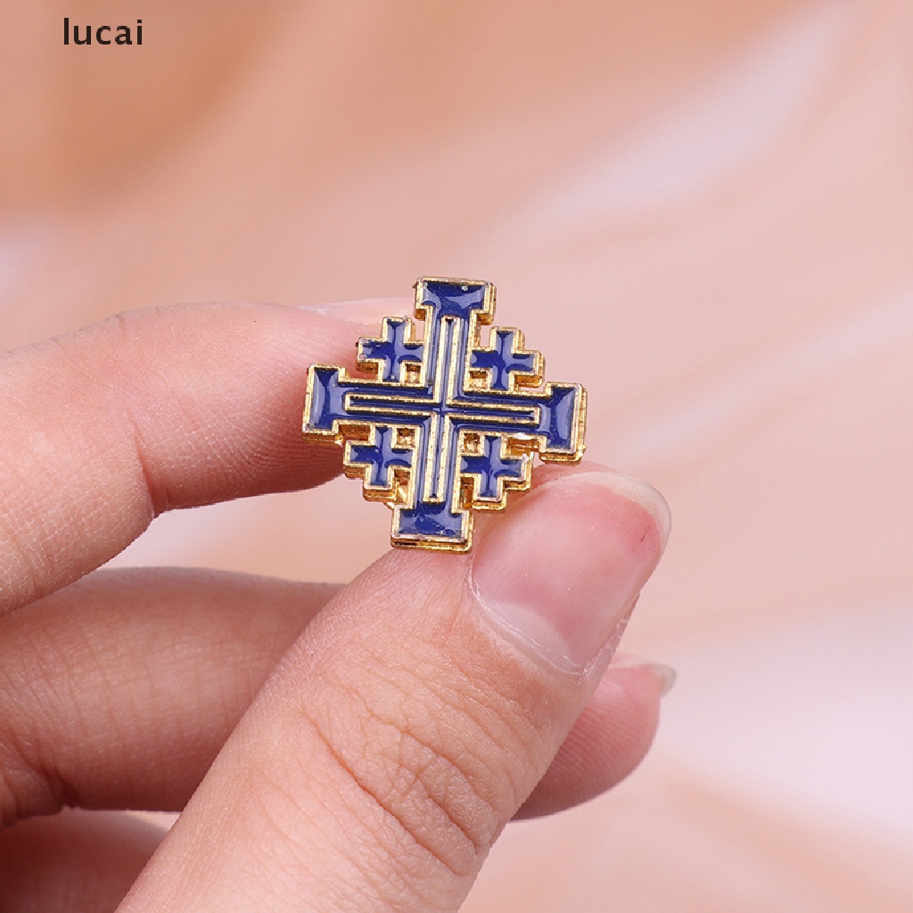 lucai 1Pc Catholic Christian Jerusalem Cross Brooch Badge Religious ...
